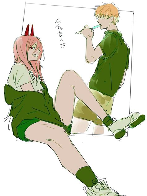 Power And Denji Chainsaw Man Drawn By Pecopecosupipi Danbooru