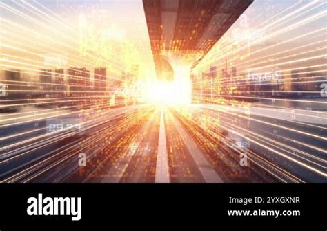 loopable video of digital data flow on road in concept of program coding with graphic creating
