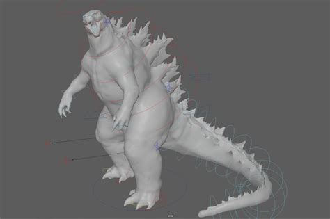 3d Model Godzilla Rig Model Vr Ar Low Poly Cgtrader