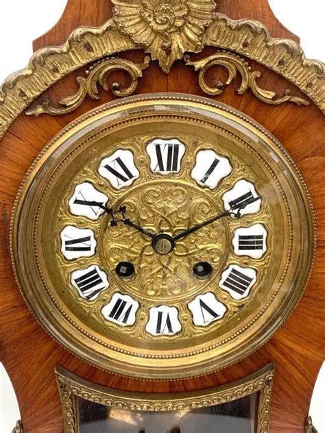 Fine French Kingwood Balloon Shaped Mantel Clock Applied Ormolu