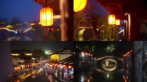 绍兴安昌古镇夜景合集视频素材下载编号10627596光厂vj师网