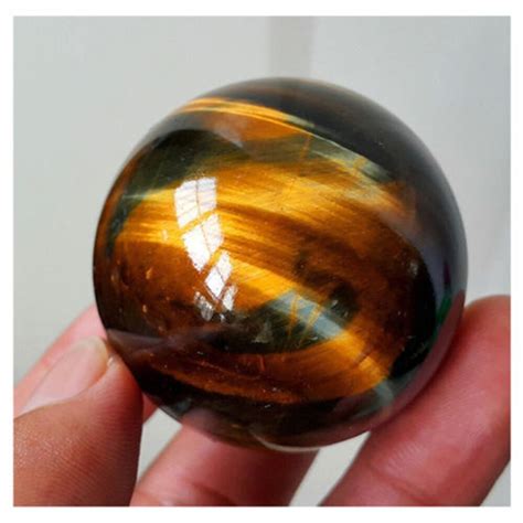 Dark Yellow Asian Rare Tiger Eye Quartz Crystal Healing Ball 1pcs