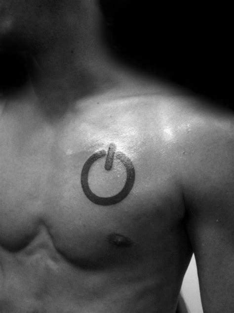 Power Symbol Tattoo Designs For Men Computer Button Ideas