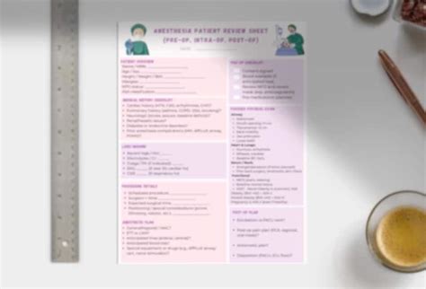 Anesthesia Handp Template Pre Op Intra Op Post Op Review Sheet Med