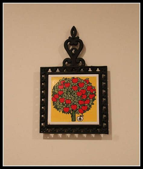 Vintage Holt Howard Apple Tree Cast Iron Trivet Retro Cast Etsy