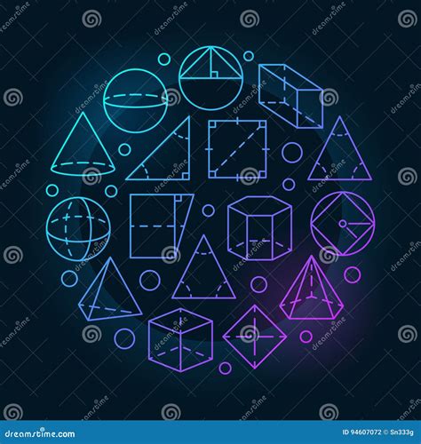 Basic Geometry Colorful Illustration Stock Vector Illustration Of