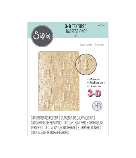 3 D Embossing Folder Christmas Tree Pattern Sizzix