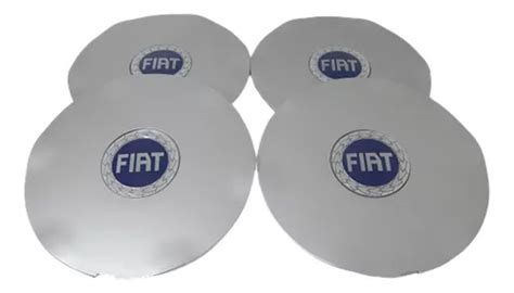 Kit 4 Pçs Calota Tampa Roda Fiat Azul Marea Sedan Gota Prata Frete grátis