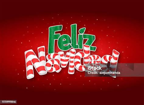 Feliz Navidad 메리 크리스마스 스페인어 사탕 바 같은 문자 배경에 별인사 카드의 빨간색 커버 공휴일에 대한 스톡 벡터 아트 및 기타 이미지 Istock