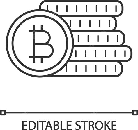 Bitcoin Coins Stack Linear Icon Logo Currency Commerce Vector Logo Currency Commerce Png And