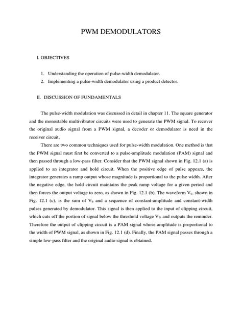 Pwm Demodulators Pdf Detector Radio Amplifier