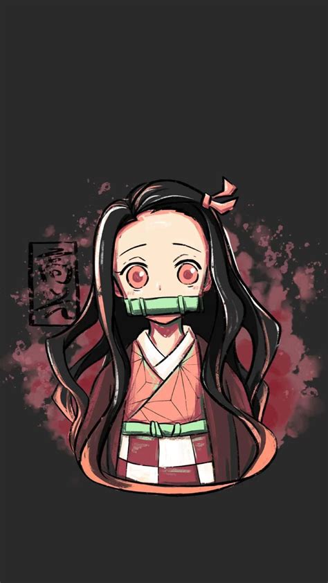 Downloaden Dunklesminimalistisches Niedliches Nezuko Kamado