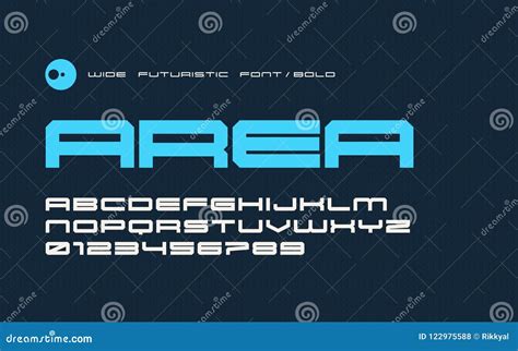 Vector Bold Futuristic Display Font Modern Wide Typeface Upper 122975588