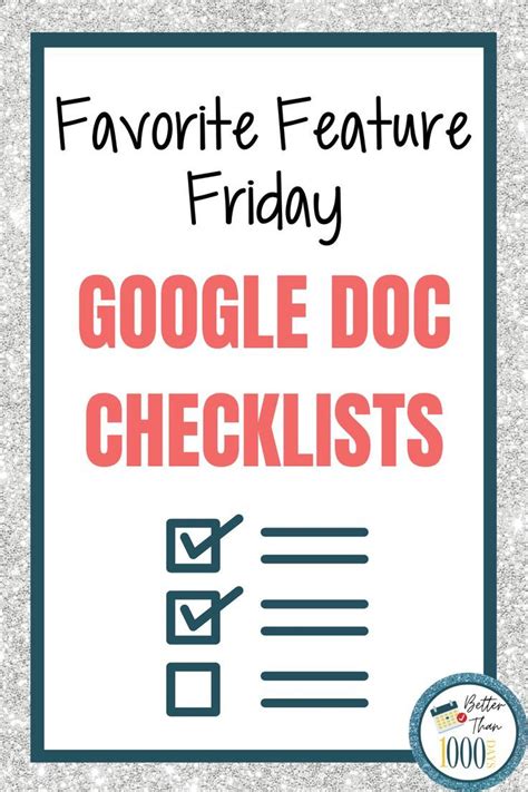 Edtech Tips Favorite Feature Friday Google Doc Checklists Teaching Biology Google Docs