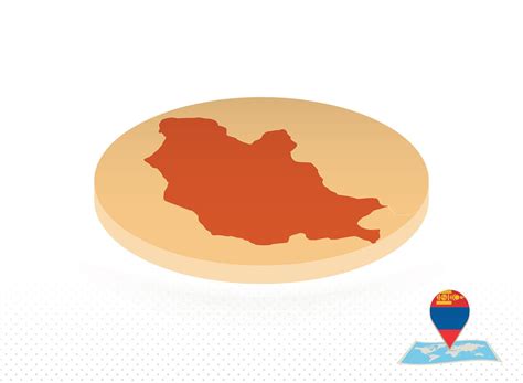 Carte De La Mongolie Conçue Dans Un Style Isométrique Carte Du Cercle