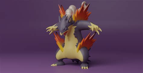Stl File Mega Typhlosion Fan Art 🎨・model To Download And 3d Print・cults