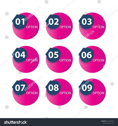 Set Number Option Label Vector Temple Stock Vector Royalty Free