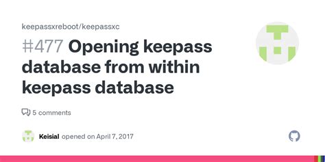 Opening Keepass Database From Within Keepass Database · Issue 477