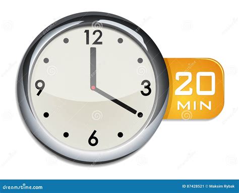 Office Wall Clock Timer 20 Minutes Stock Vector Illustration Of