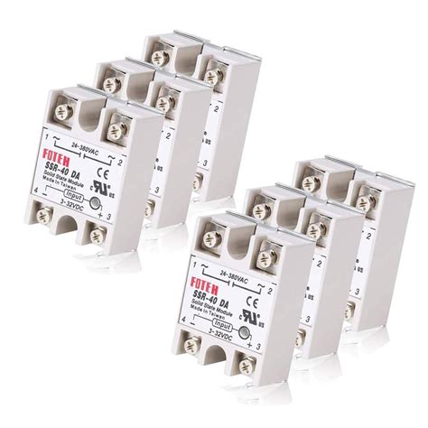 6pcs Ssr 40da Solid State Relay Single Phase Semi Conductor Relay Input 3 32v Dc Output 24 380v