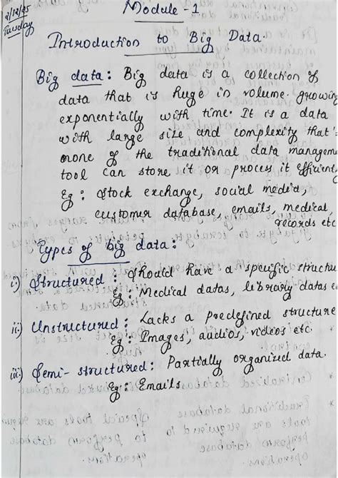 Big Data Analytics Notes For Course Bigdata 15117 Studocu