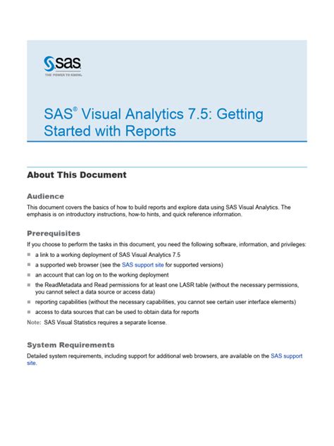 Sas Va Reports 75 Getting Started Pdf Sas Software Chart