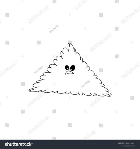 Hairy Triangle Shaped Cartoon Character Funny Stock Illustration