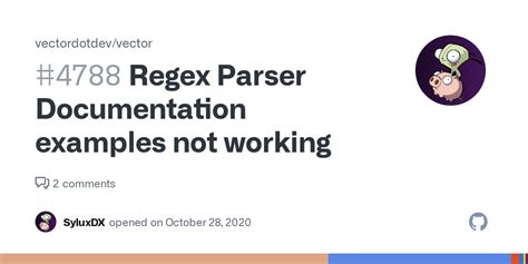 Regex Parser Documentation Examples Not Working · Issue 4788