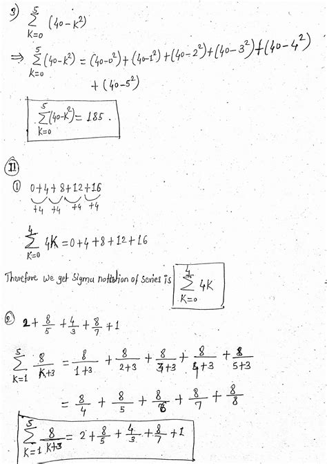 Solved Answer The Following Preeal Sigma Notation Answer With