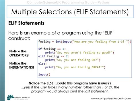Multiple Selections Elif Statements Ppt Download