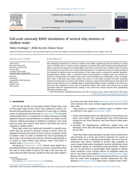 Pdf Full Scale Unsteady Rans Simulations Of Vertical Ship Motions In
