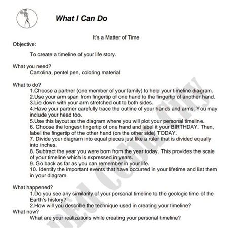 Objective To Create A Timeline Of Your Life Story What You Need Its A Matter Of Time