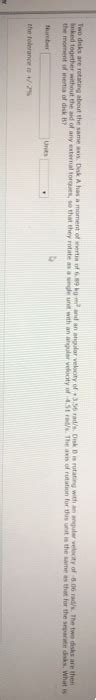 Solved Two Disks Are Rotating About The Same Is A Has A