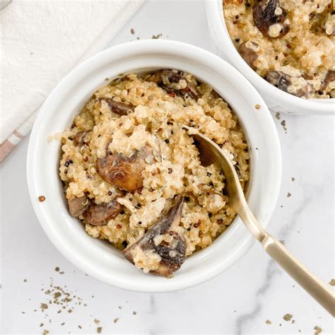 Creamy Mushroom Quinoa Risotto Caitlins Table