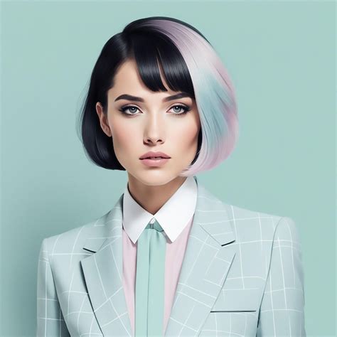A Woman In A Suit With A White Shirt And A Tie That Says Quot She Is