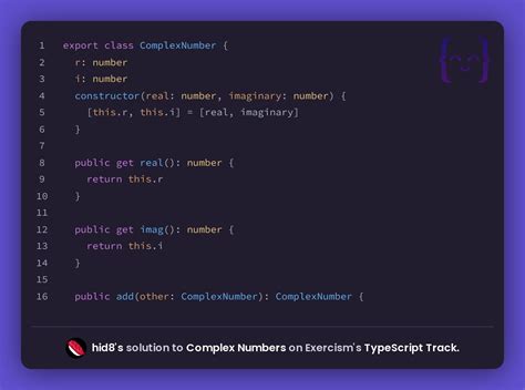 Hid8s Solution For Complex Numbers In Typescript On Exercism