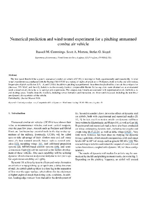 Pdf Numerical Prediction And Wind Tunnel Experiment For A Pitching