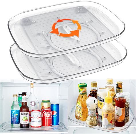 Square Lazy Susan Turntable Organizer For Refrigerator Fridge Lazy Susan