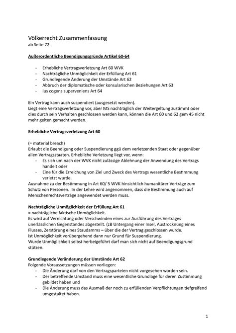 VR Zusammenfassung Völkerrecht Zusammenfassung ab Seite Außerordentliche