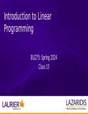 Optimal Resource Allocation Linear Programming Fundamentals Course Hero