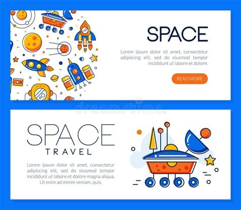 Space Travel Design With Rocket And Planet As Cosmic Exploration Vector