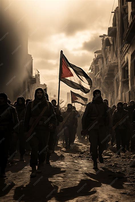 Premium Ai Image Photoshoot Of Unbroken Resolve Palestinians Holding