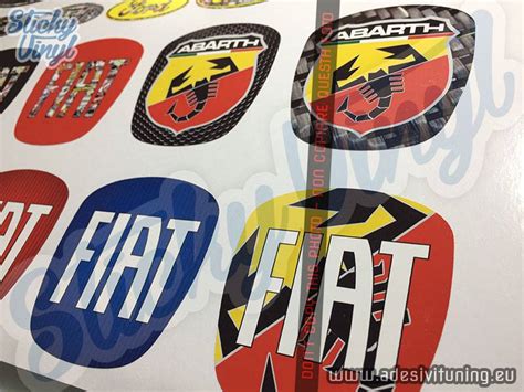 Adesivo Adesivo Copri Logo Tondo Fiat Abarth Fondo Nero Adesivi Copri