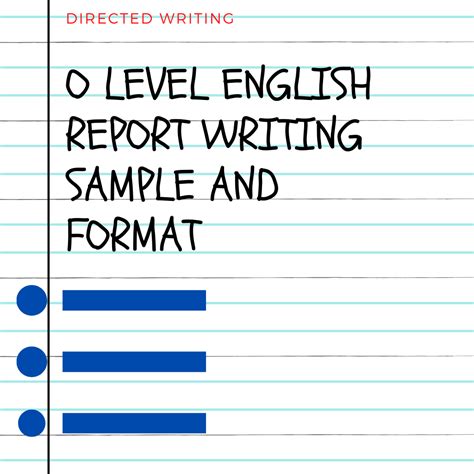 O Level English Report Writing Sample Coverletterpedia