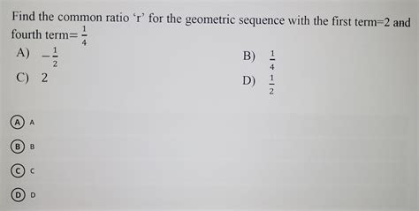 Solved Find the common ratio ' r ' for the geometric | Chegg.com