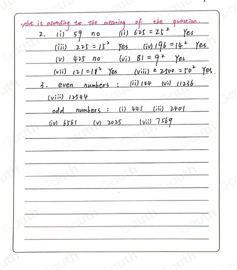 Solved Test Whether The Following Numbers Are Perfect Squares Or Not I Ii Iii