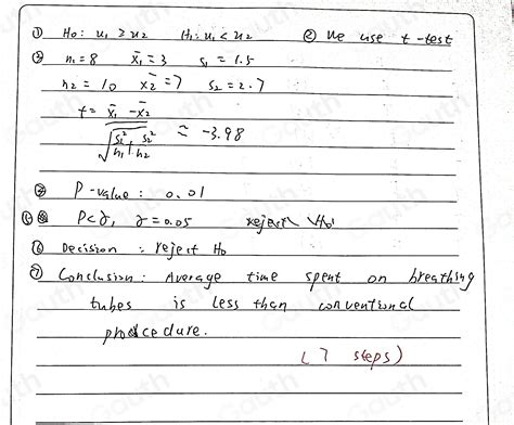 solved solve using the 7 steps in hypothesis testing problem keyhole
