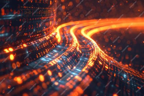 digital transformation concept binary code programming quantum computer