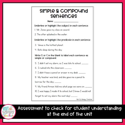 Compound Sentence Worksheet