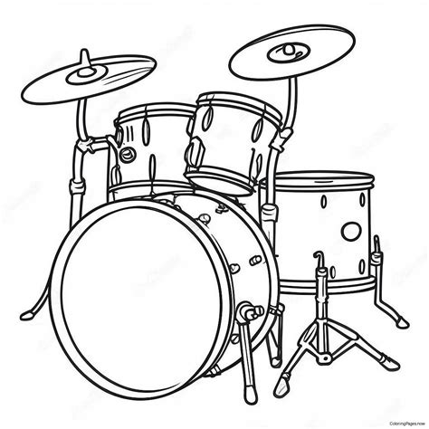 Drum Set Coloring Page 26031 20904